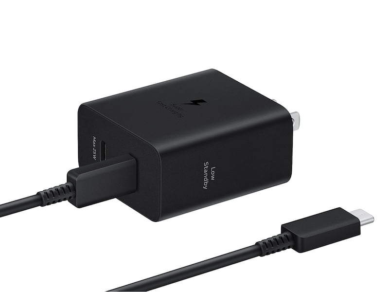 SAMSUNG 50W Duo Power Adapter Wall Charger, 2 Ports, Cable Included ...