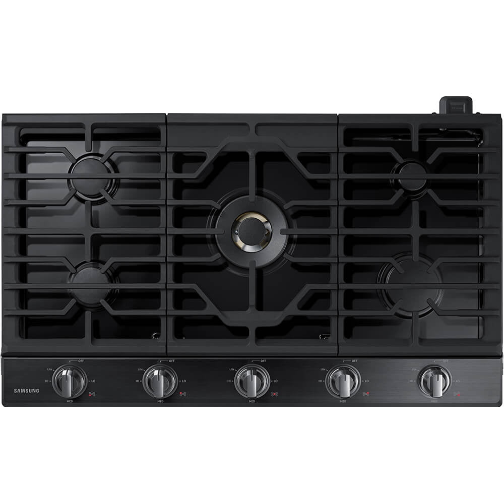 Samsung NA36N7755TG 36 inch Black Stainless 5 Burner Gas Cooktop ...