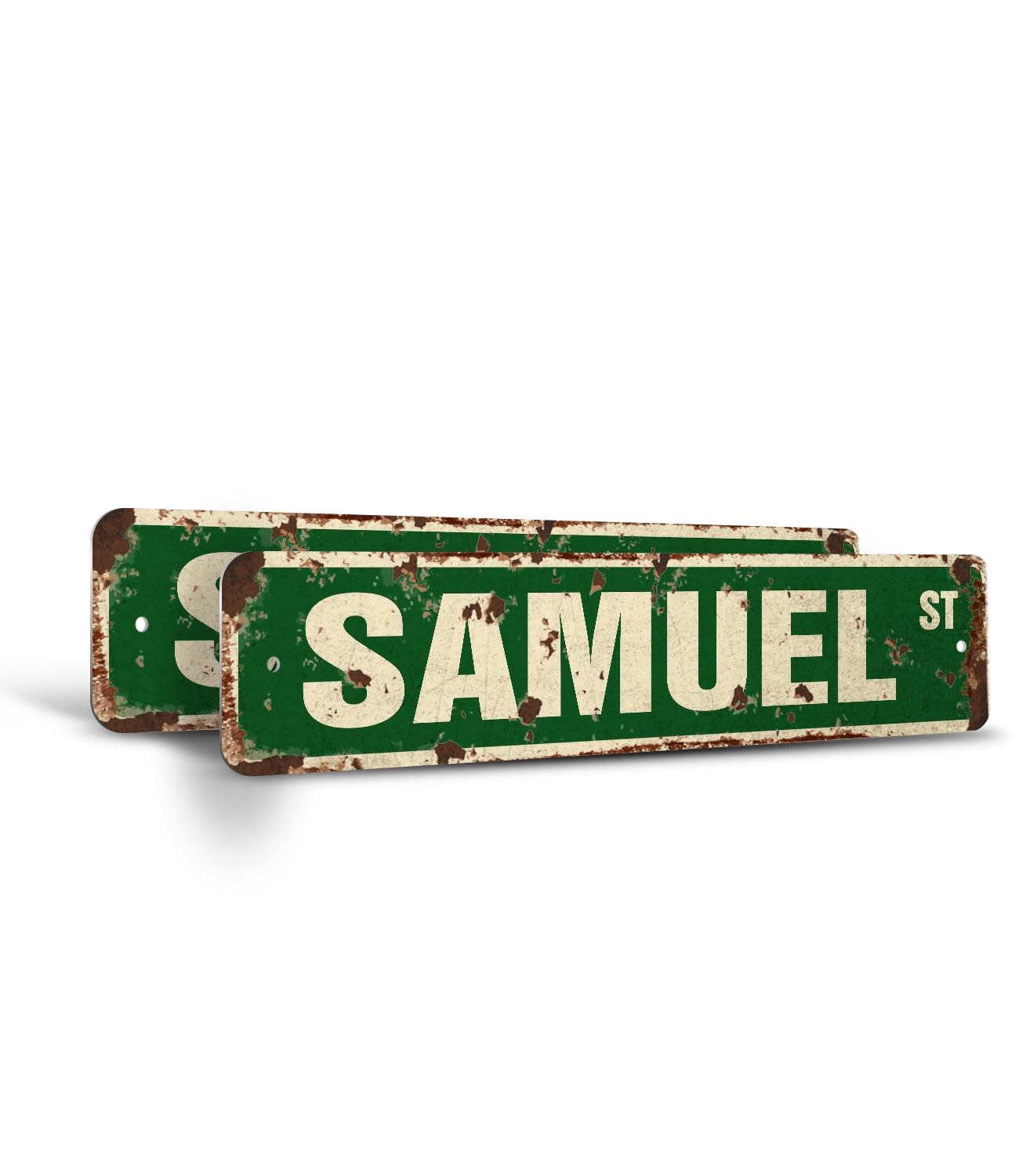 SAMUEL Vintage Style Rustic Street Sign – (2 Pack) Childrens Name Room ...