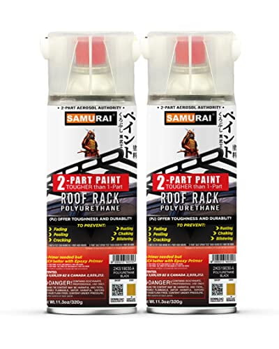 SAMURAI 2-Part Polyurethane Spray Paint for Car Roof Rack - 11.3 Ounce ...