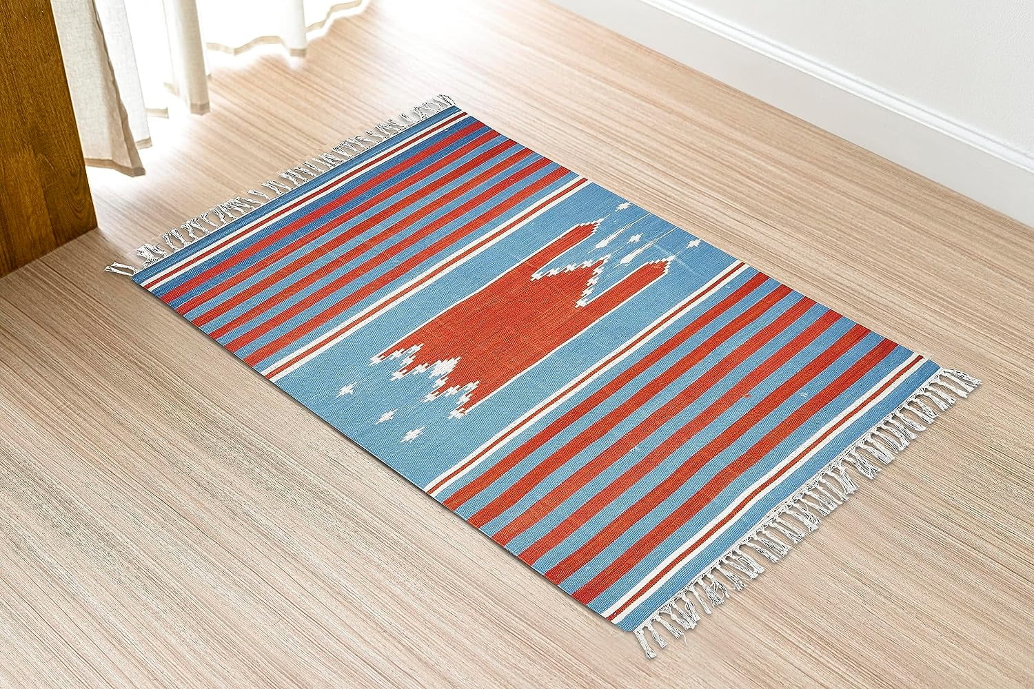 SAMURAI HOME Hand Woven Prayer Mat 4.3X2.6 Feet | Non-Slip Floor Carpet ...