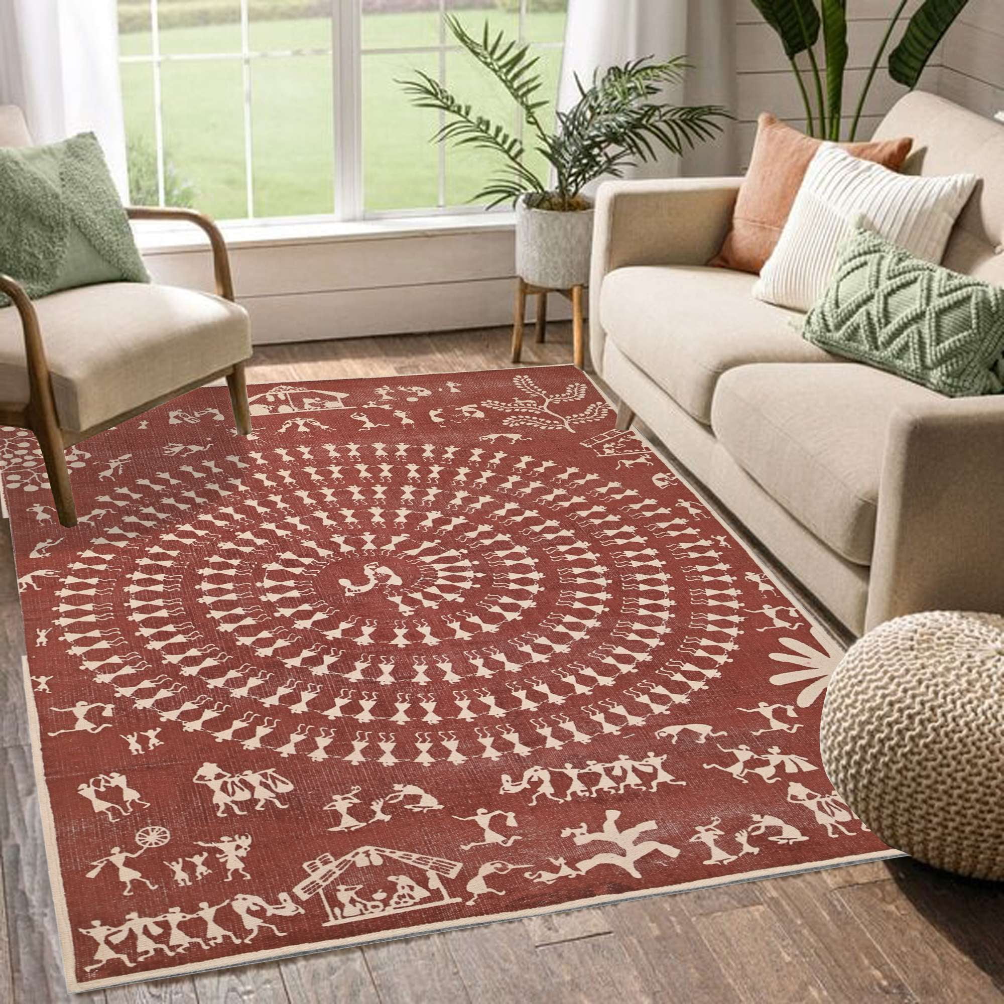 SAMURAI HOME Handloom Rugs 6x4 Feet | Non-Slip Floor Carpet | Indian ...