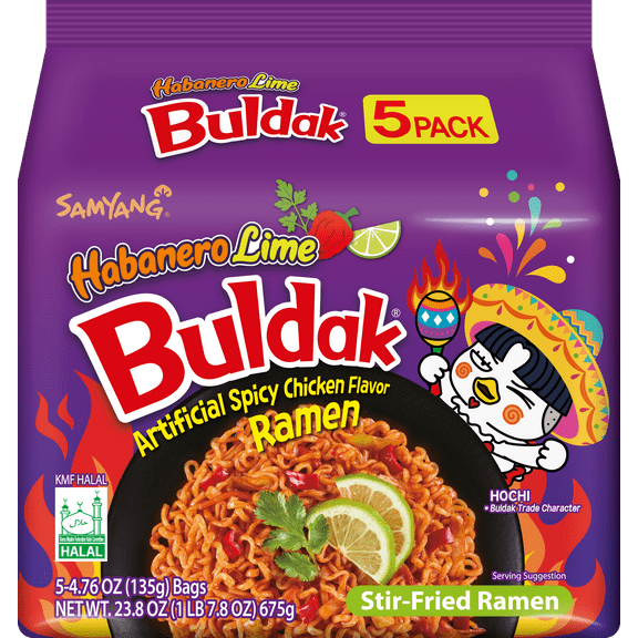 Samyang Habanero Lime Buldak Ramen 5-Pack Spicy Noodles with Lime and ...