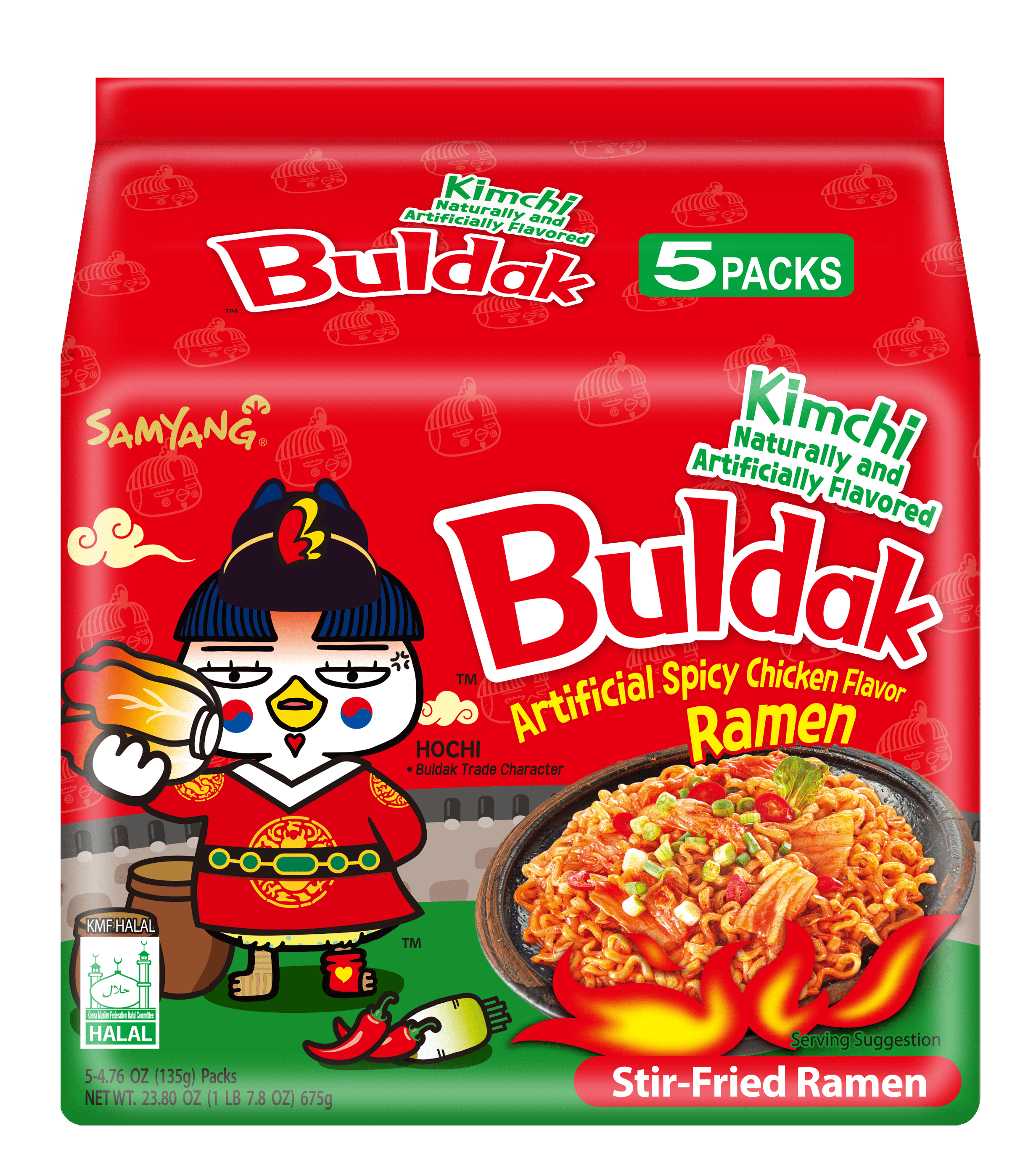 Samyang Buldak Kimchi Ramen, Spicy Korean Noodles, Halal, Tangy Kimchi ...