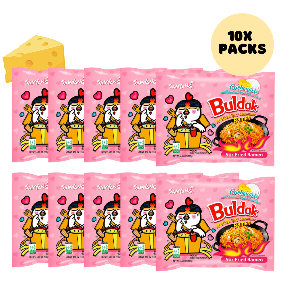 Samyang Buldak Carbonara Hot Chicken Ramen, Spicy Chewy Noodles, 4.58 ...
