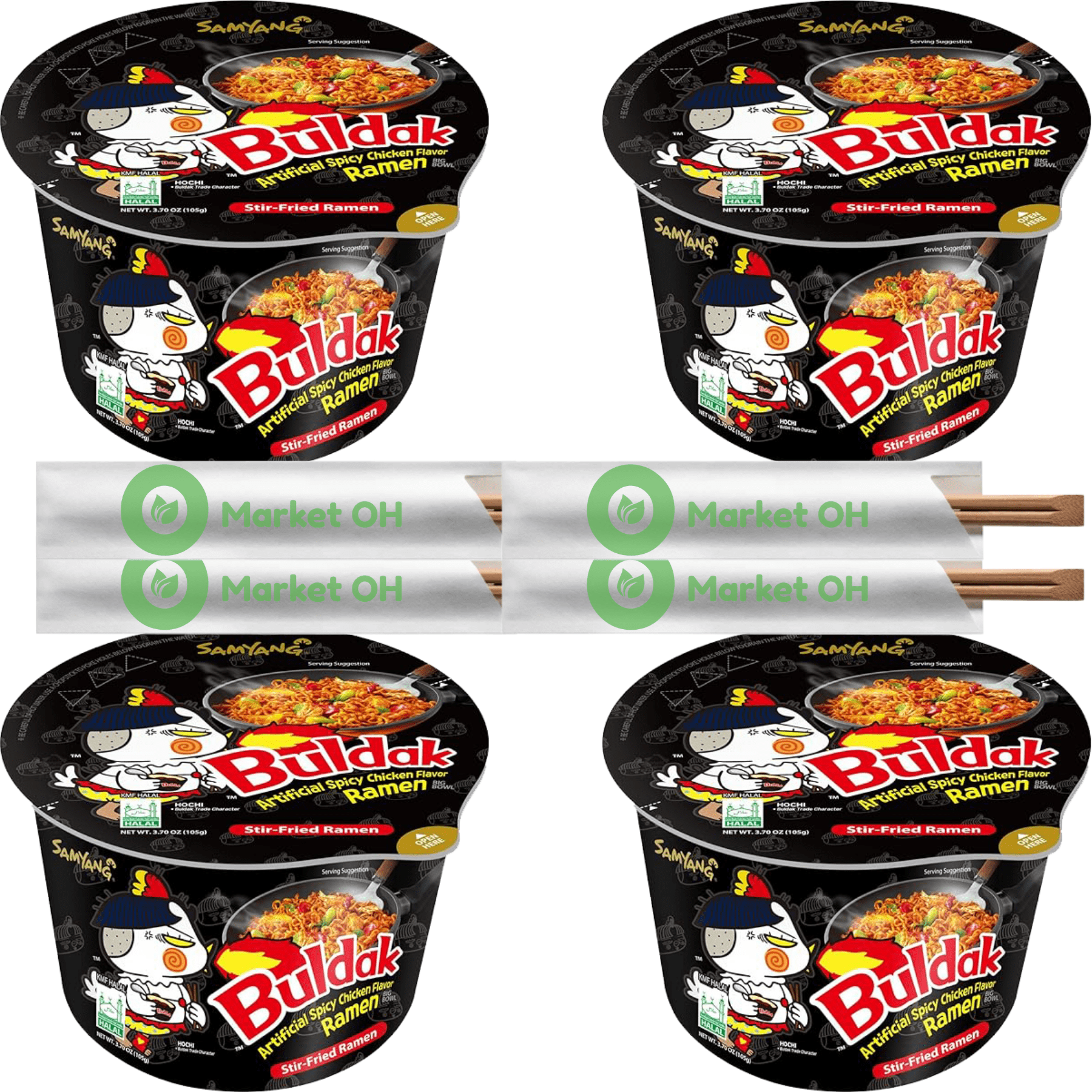 SAMYANG Buldak Korean Spicy Chicken Flavored Big Bowl Instant Noodle (4pk x 105g) - Try the ...