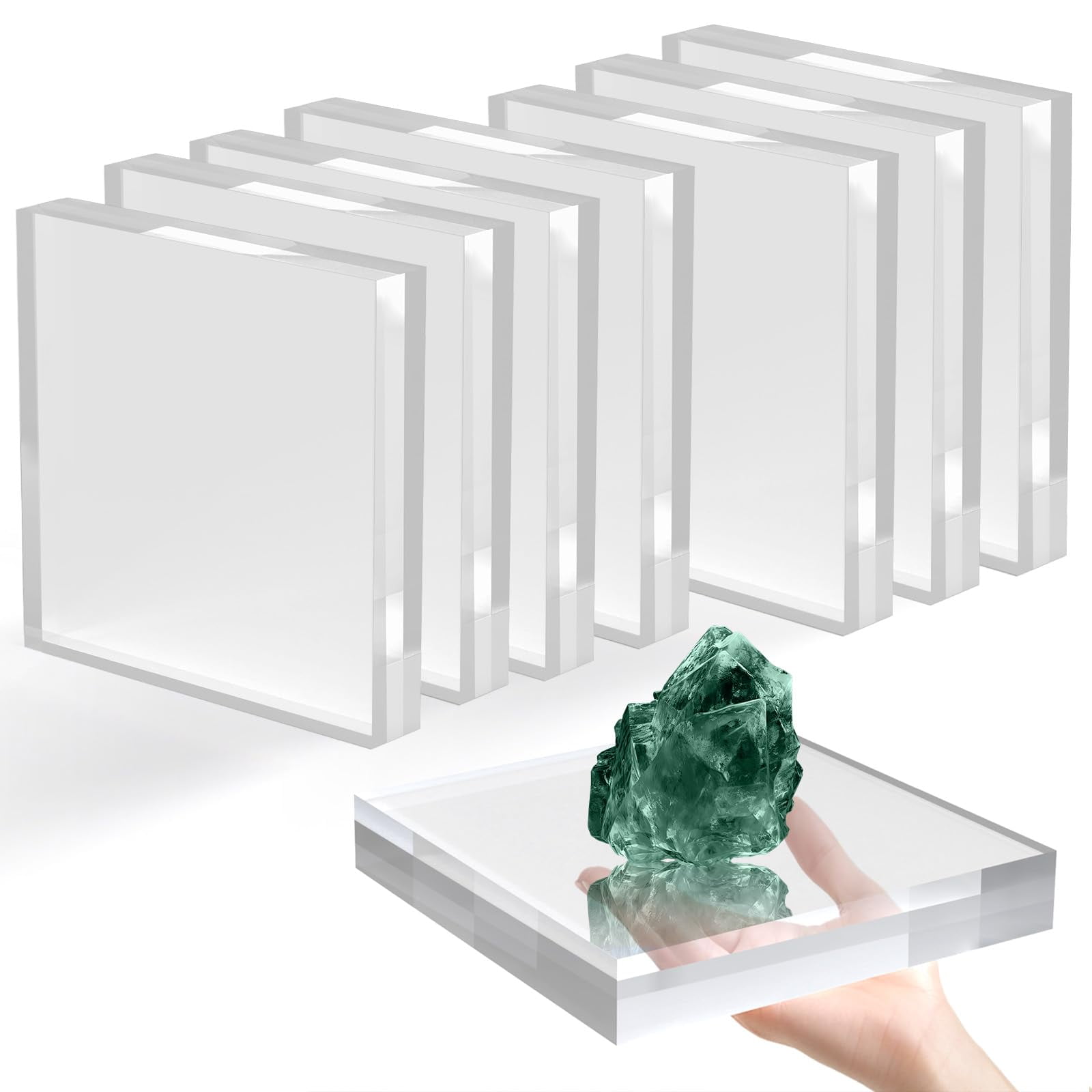 SAMYUCHO Acrylic Base Stand 8 Pack 6 X 6 X 1 Inch Acrylic Blocks for ...