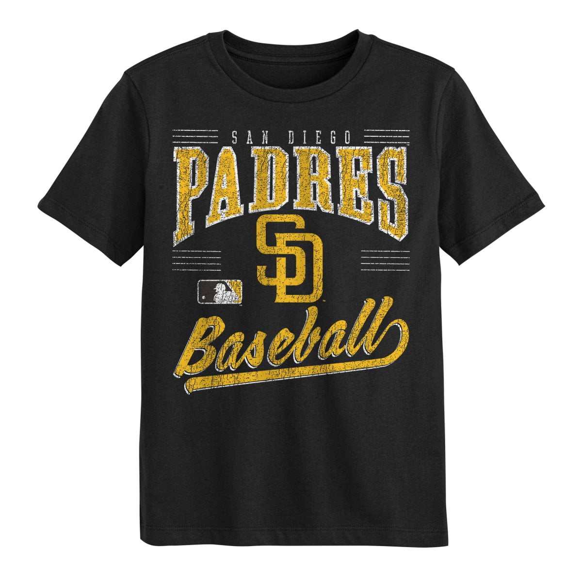 SAN DIEGO PADRES Boys Black Color Cotton Crew Short Sleeve Tee ...