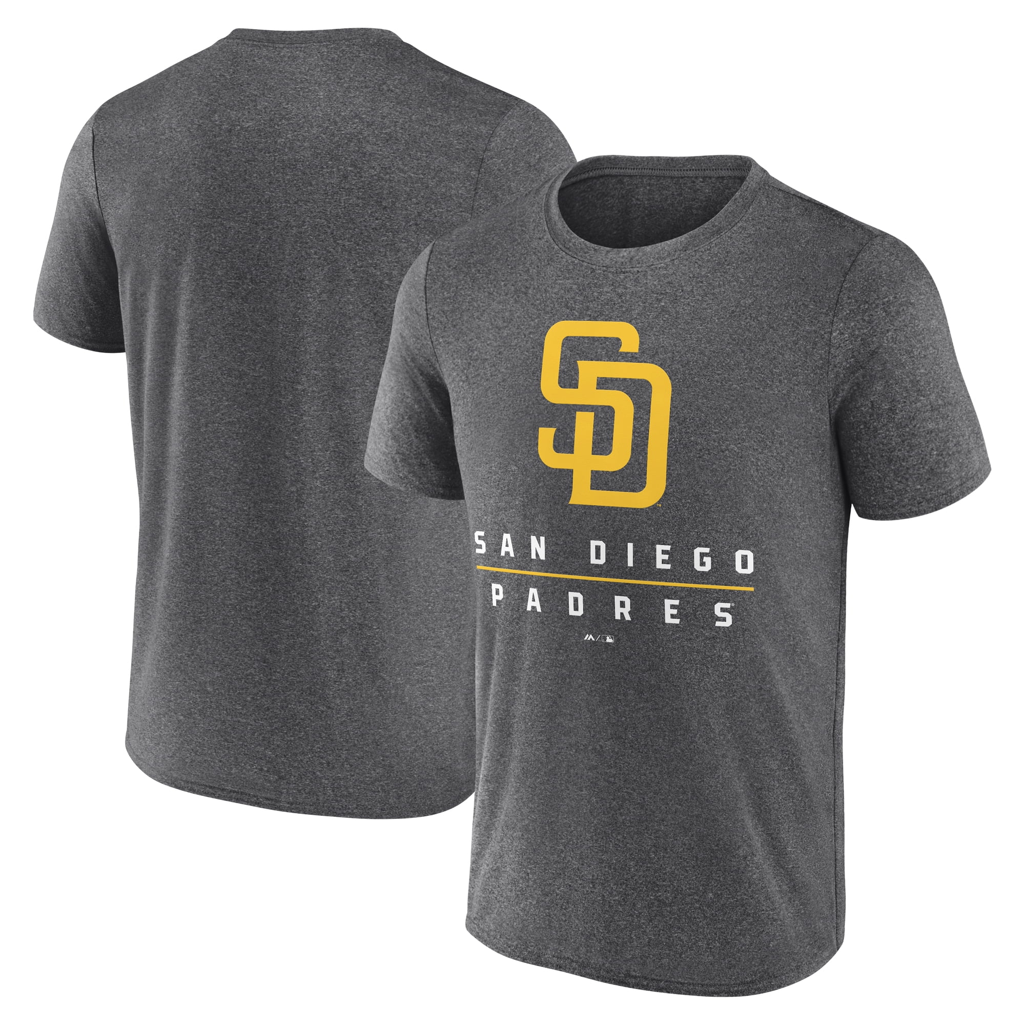 SAN DIEGO PADRES Mens Charcl Color Synthetic Crew Short Sleeve Tee ...