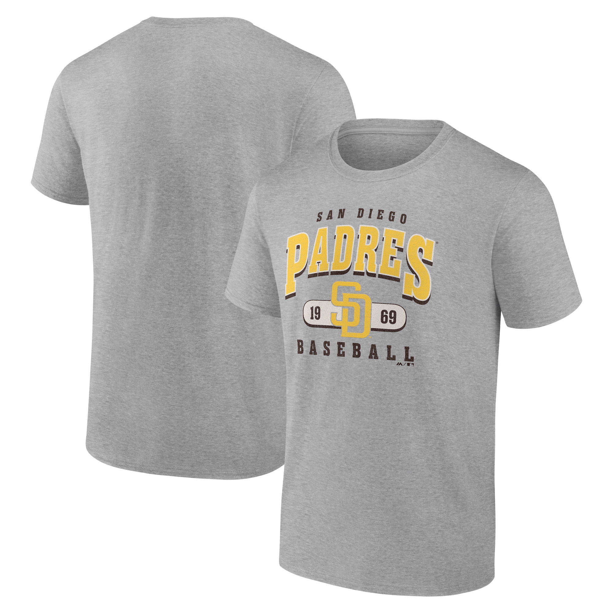 San Diego Padres Men's Heather Gray Overcome Cotton T-Shirt, Up to Size ...