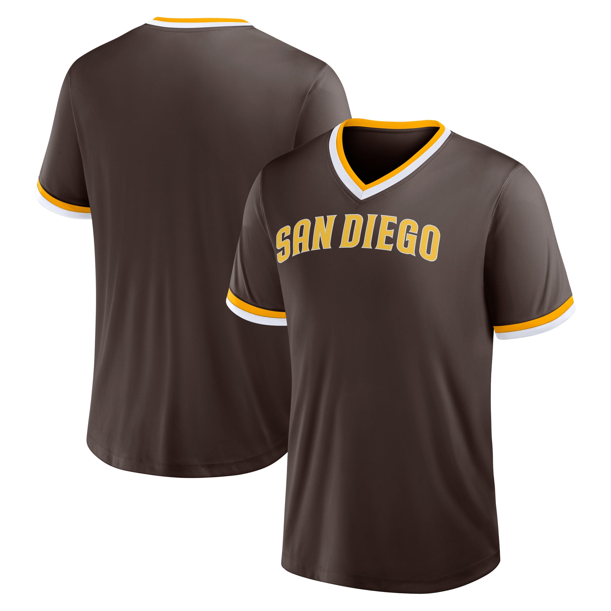 SAN DIEGO PADRES Mens Primry Color Cotton Vee Short Sleeve Tee ...