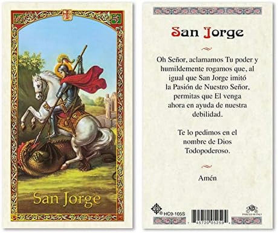 SAN JORGE SPANISH HOLY CARD LAMINATED PRAYER CARDS - Walmart.com