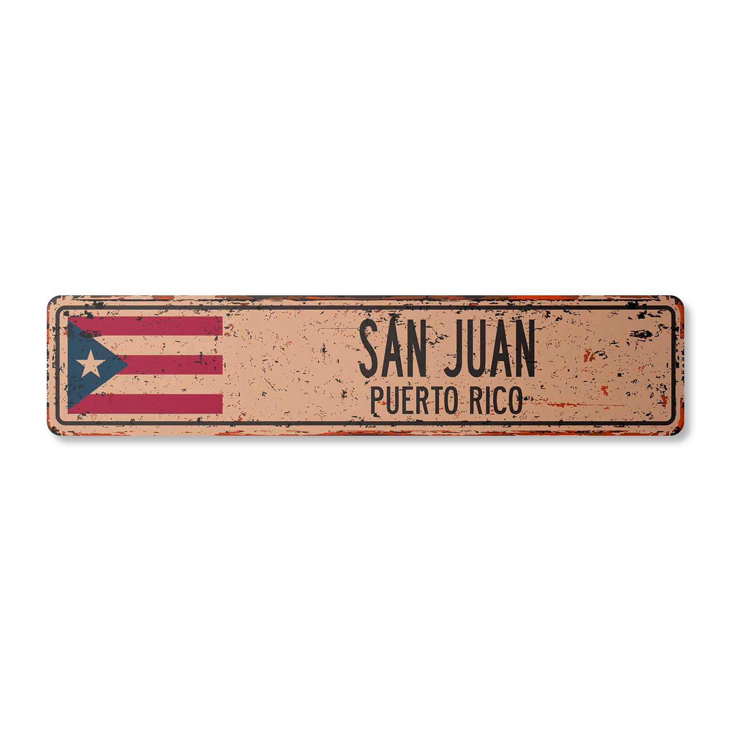 SAN JUAN PUERTO RICO Vintage Aluminum Street Sign Puerto Rican American ...