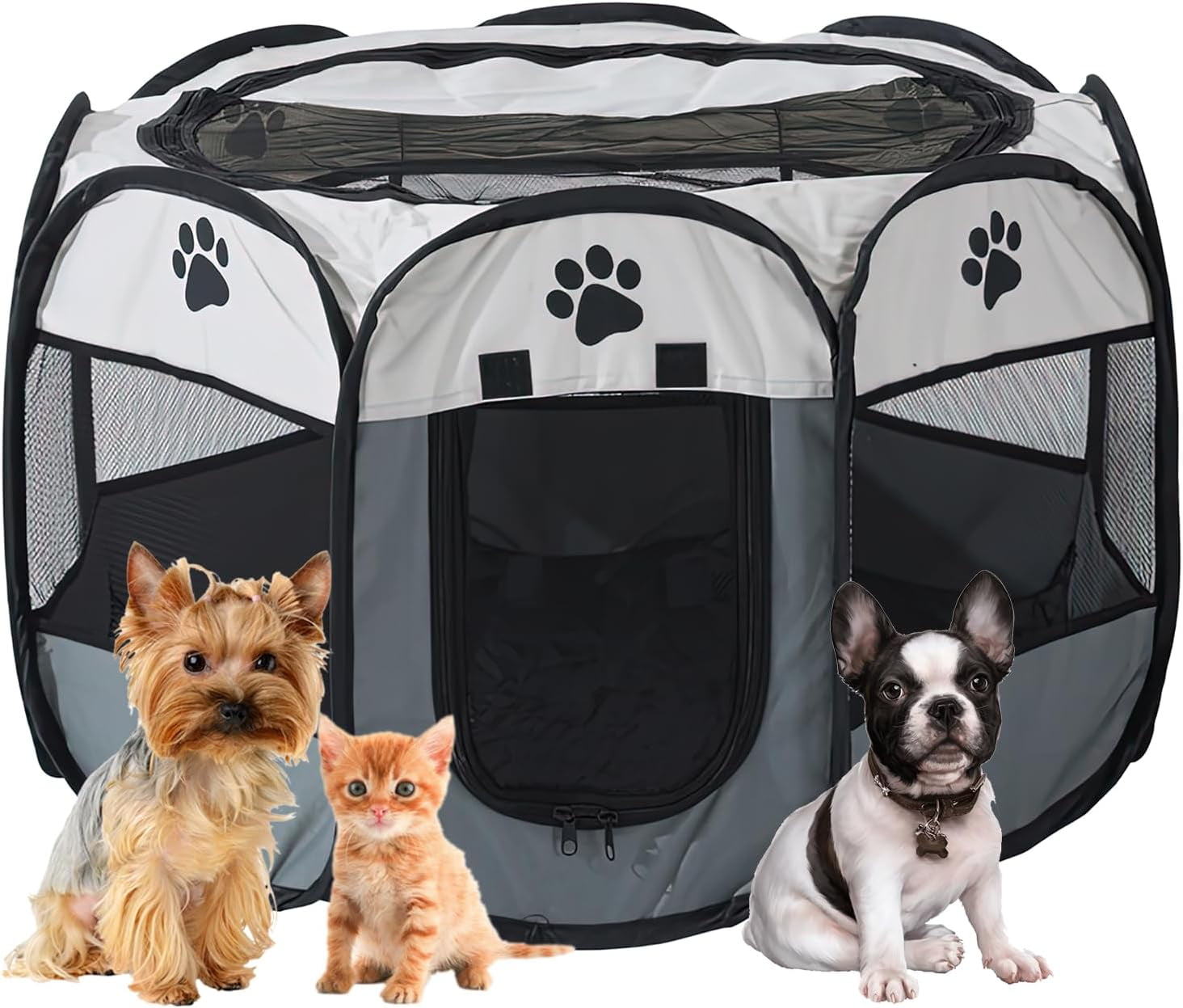 "SAN LIKE Travel Pet Playpen, 29"" Portable and Foldable Kennel, Indoor ...