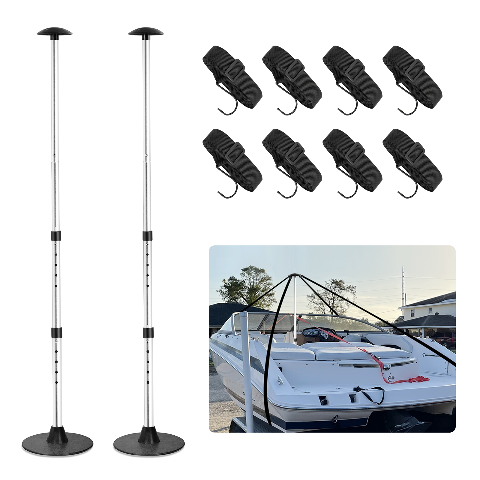 Attwood Marine 10704-5 Aluminum 28-48" Boat Cover Support Pole with ...