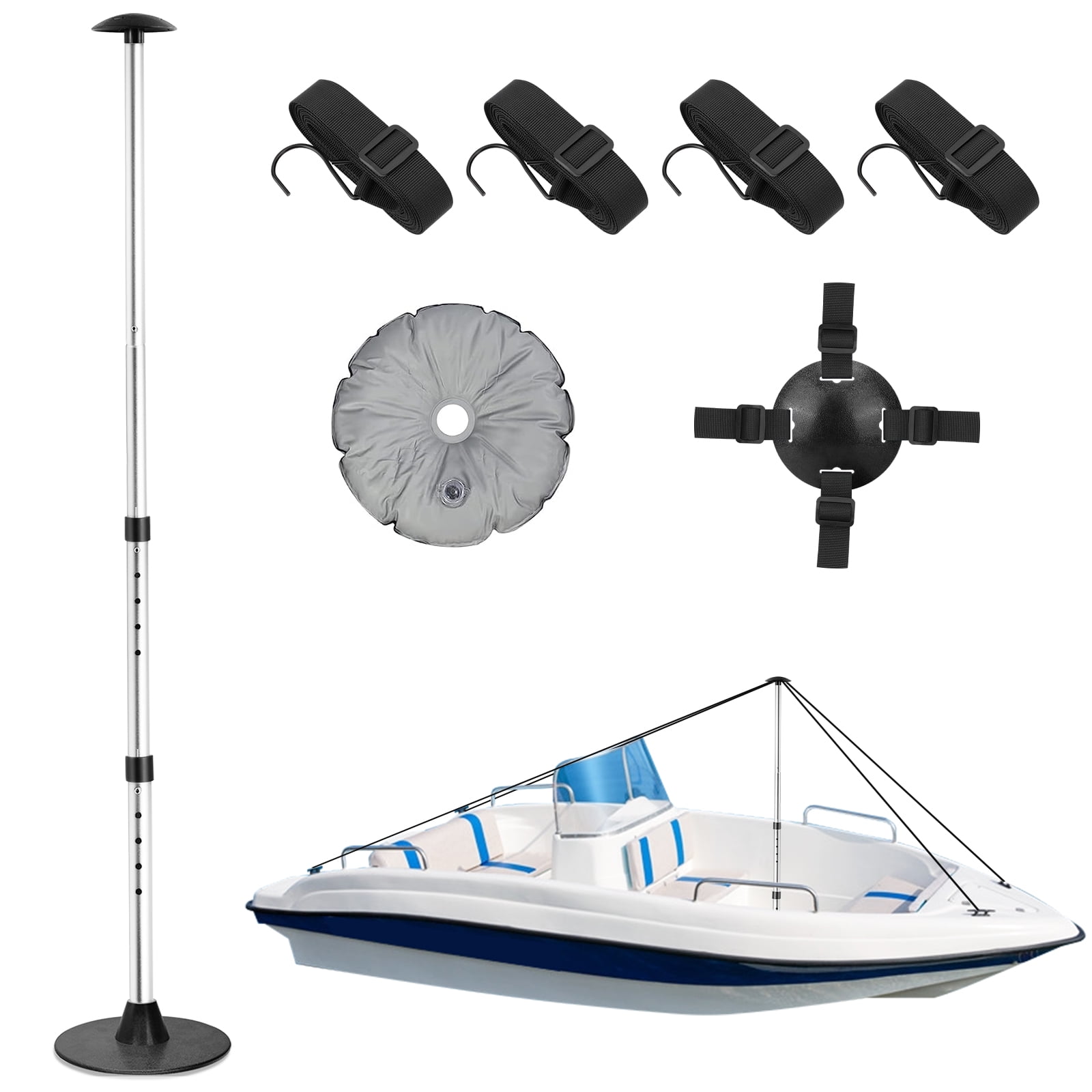 SAN LIKE Adjustable Telescopic Boat Cover Support Pole System ...