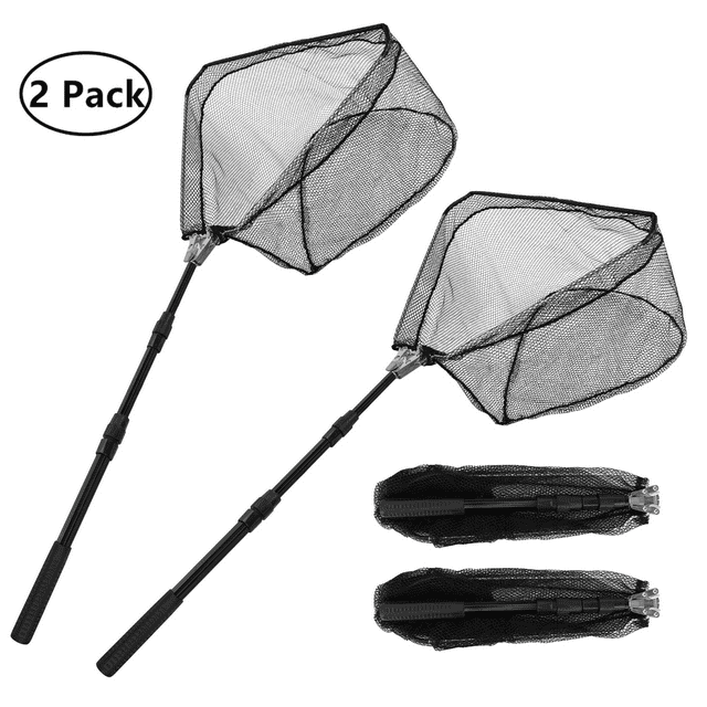 SAN LIKE Fishing Net for Fish,2PCS Folded Landing Nets with Telescopic ...