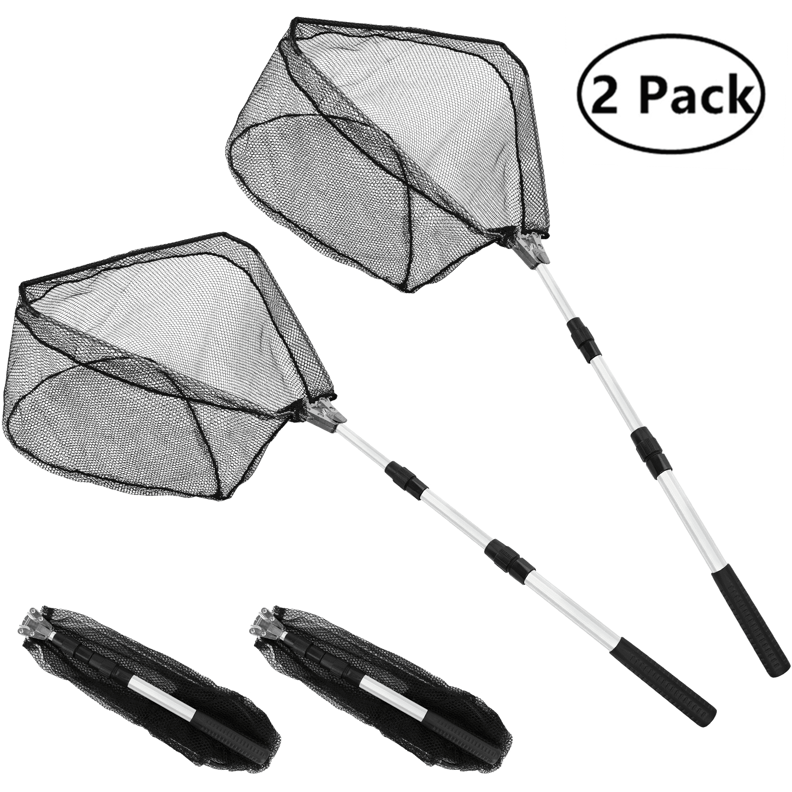 SAN LIKE Fishing Net for Fish,2PCS Folded Landing Nets with Telescopic ...