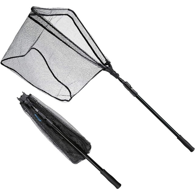 SAN LIKE Telescopic Fishing Net, Rubber Coated, Extending to 98inches ...