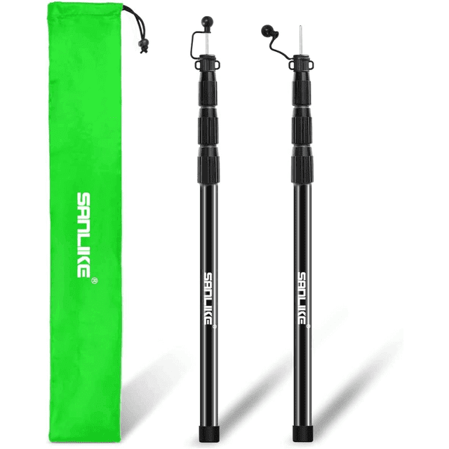 SAN LIKE Telescoping Tarp Poles Adjustable Tent Poles for Tarp Heavy ...