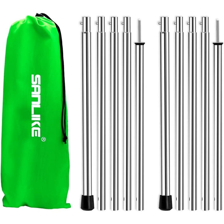 Hiking Poles KOMCLUB Telescoping Tent Poles Tarp Poles Adjustable ...