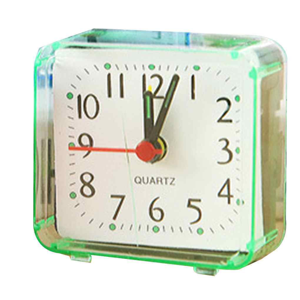SANAG Square Small Bed Alarm Clock Transparent Case Compact Travel ...