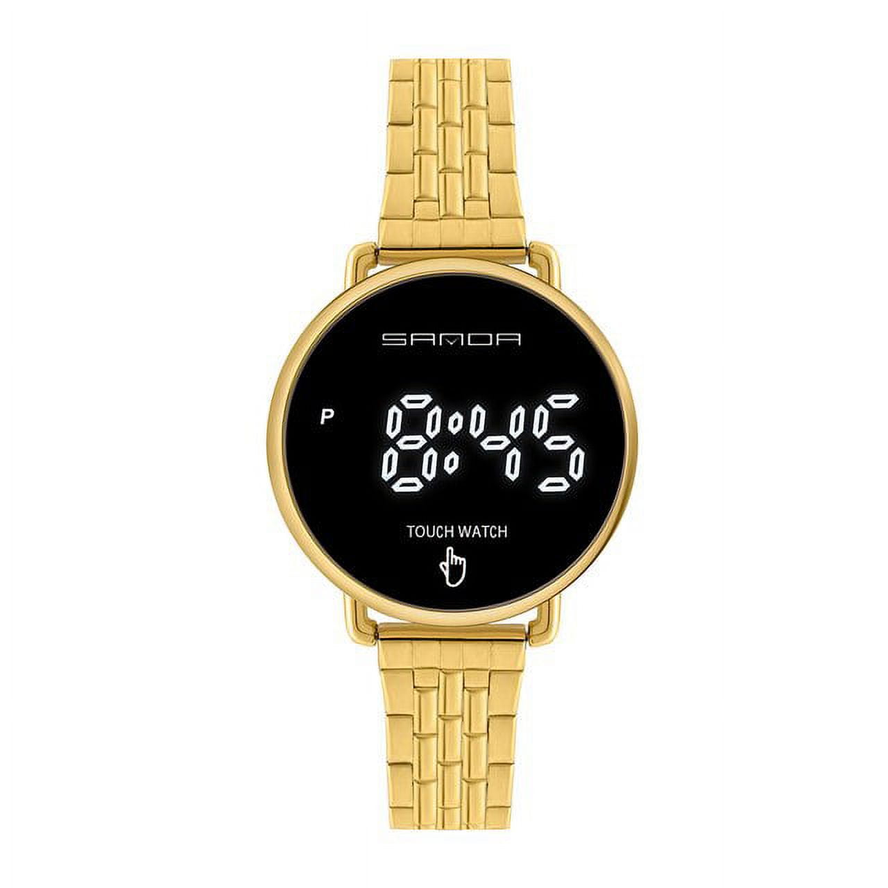 SANDA 2022 New Fashion Watch Men Luxury LED Touch Screen Gold Male Digital Wristwatch for Women ...