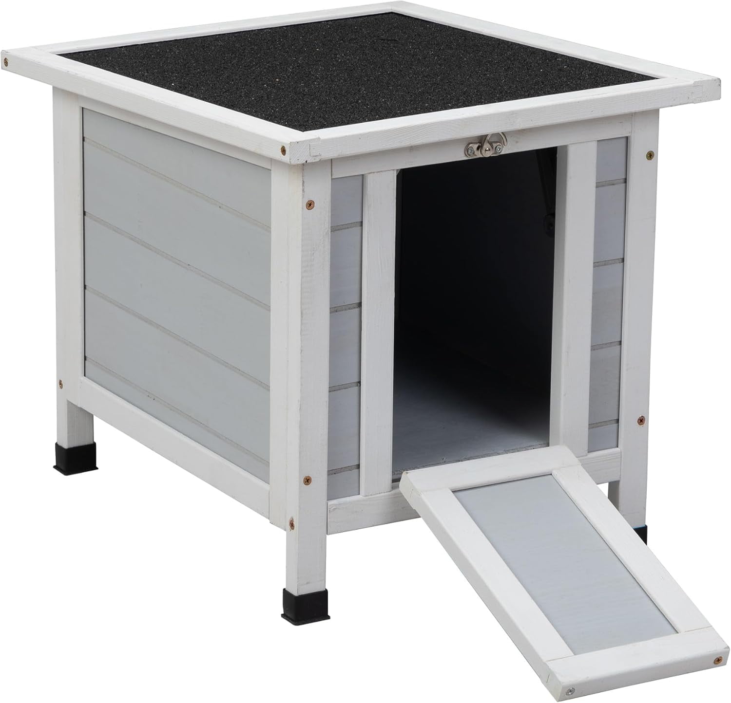 SANDINRAYLI Outdoor Cat House, Outside Rabbit Hutch Weatherproof, Small ...