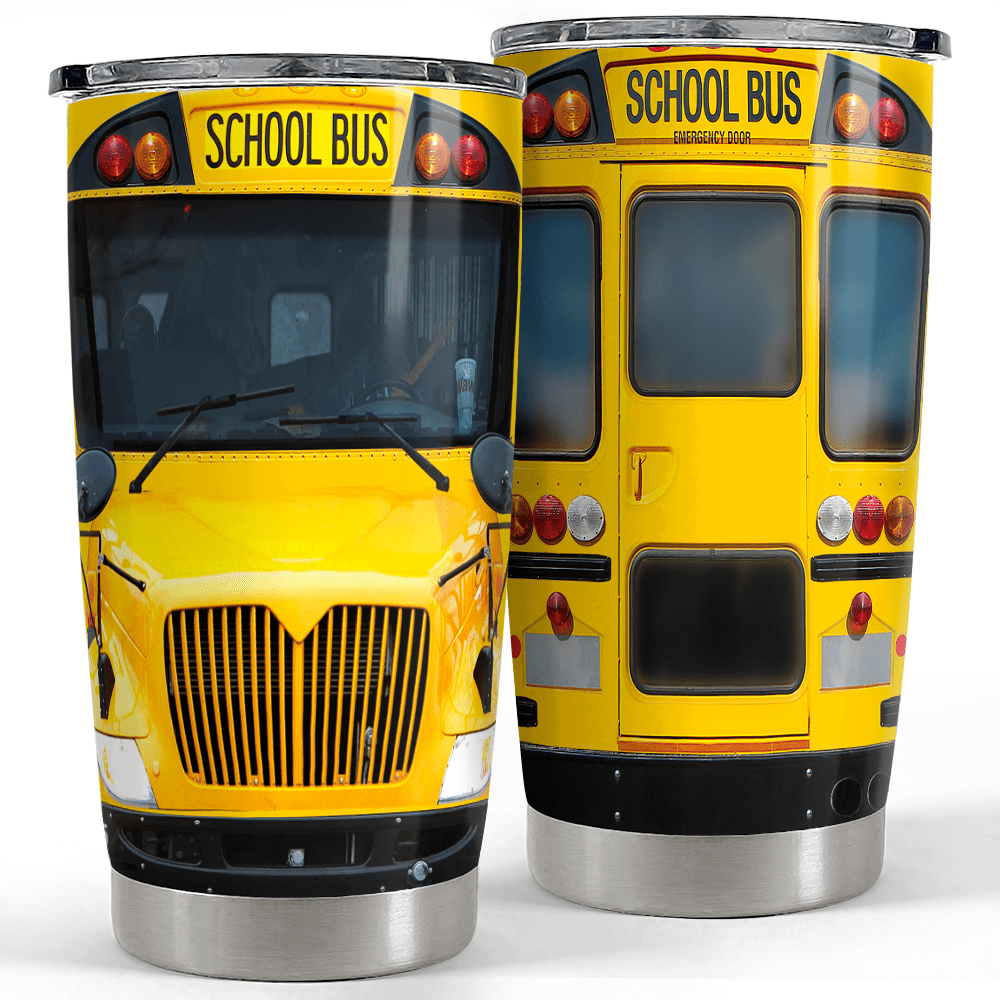 SANDJEST Bus Driver Tumbler - School Bus 20 oz Stainless Steel Double ...