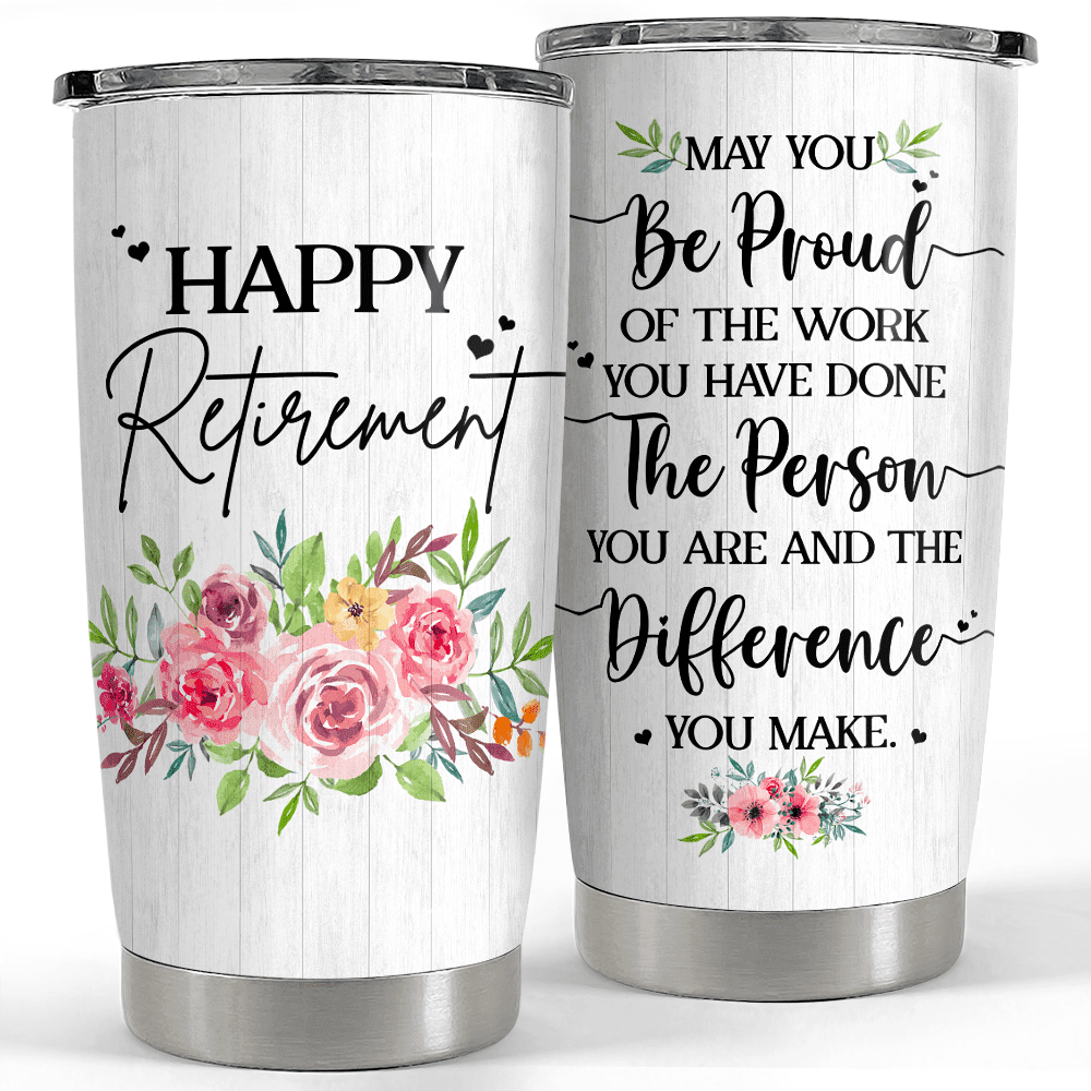 SANDJEST Happy Retirement Tumbler Stainless Steel Insulated Tumbler ...