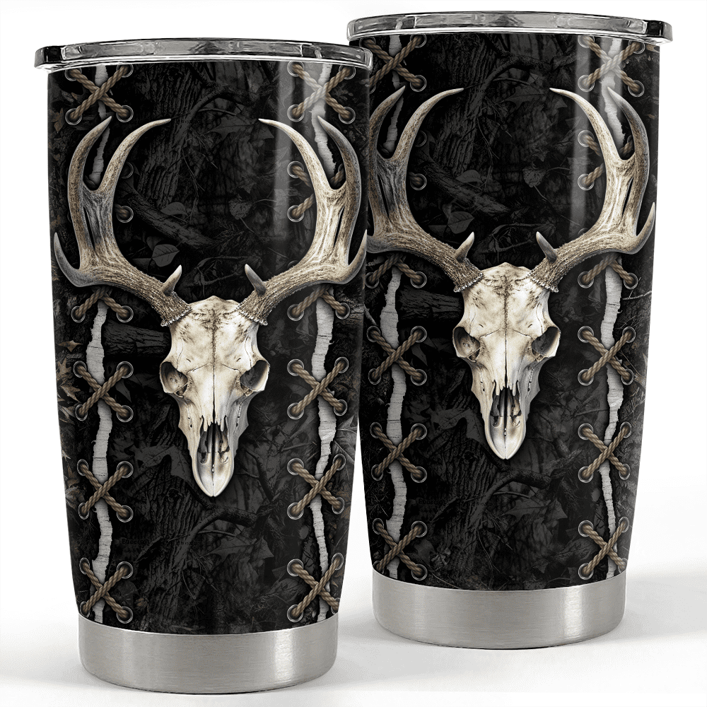 SANDJEST Hunting Tumbler Cup 20oz Hunting Gifts for Men Deer Skull ...