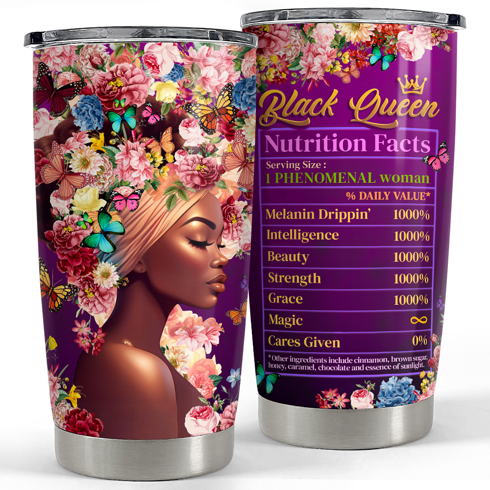 SANDJEST Inspirational Gifts for Women Black Woman Nutrition Facts ...