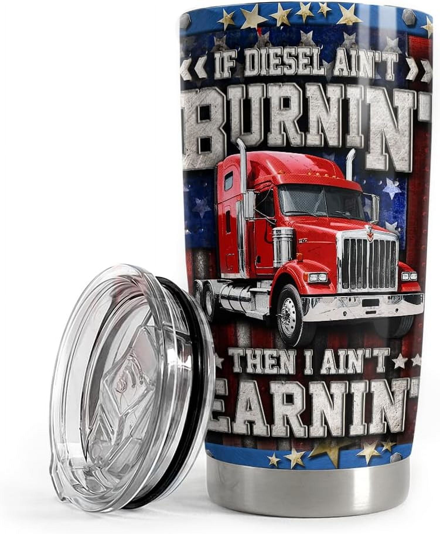 SANDJEST Trucker Tumbler 20oz Stainless Steel Insulated Travel Mug Cup ...