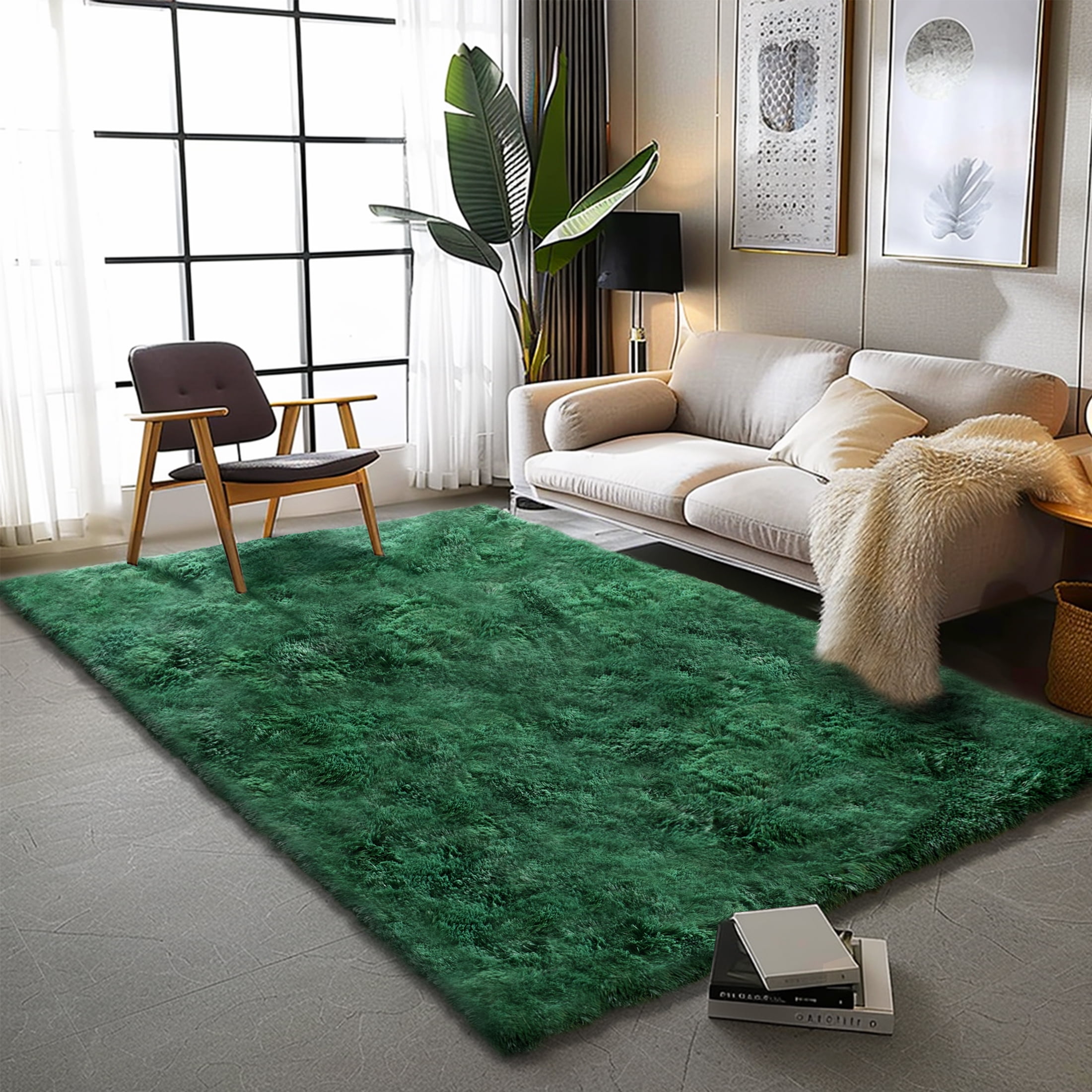 TWINNIS Super Soft Fluffy Carpets Shaggy Area Rugs For Living Room ...