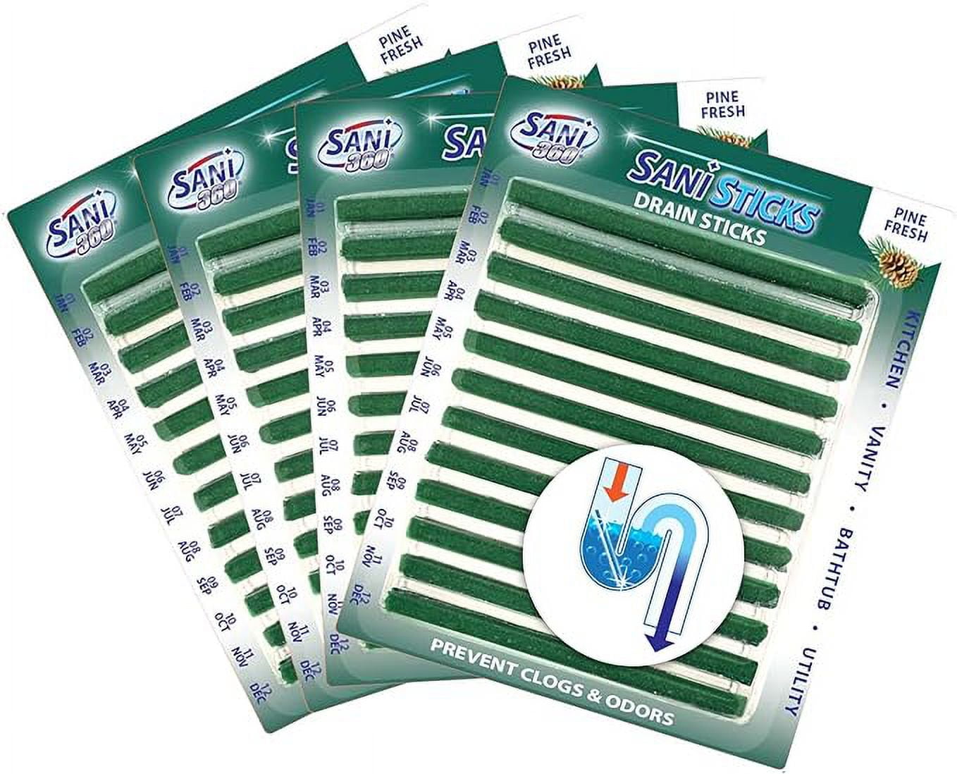 SANI 360° Sani Sticks Drain Cleaner and Deodorizer, Enzyme Pipe ...