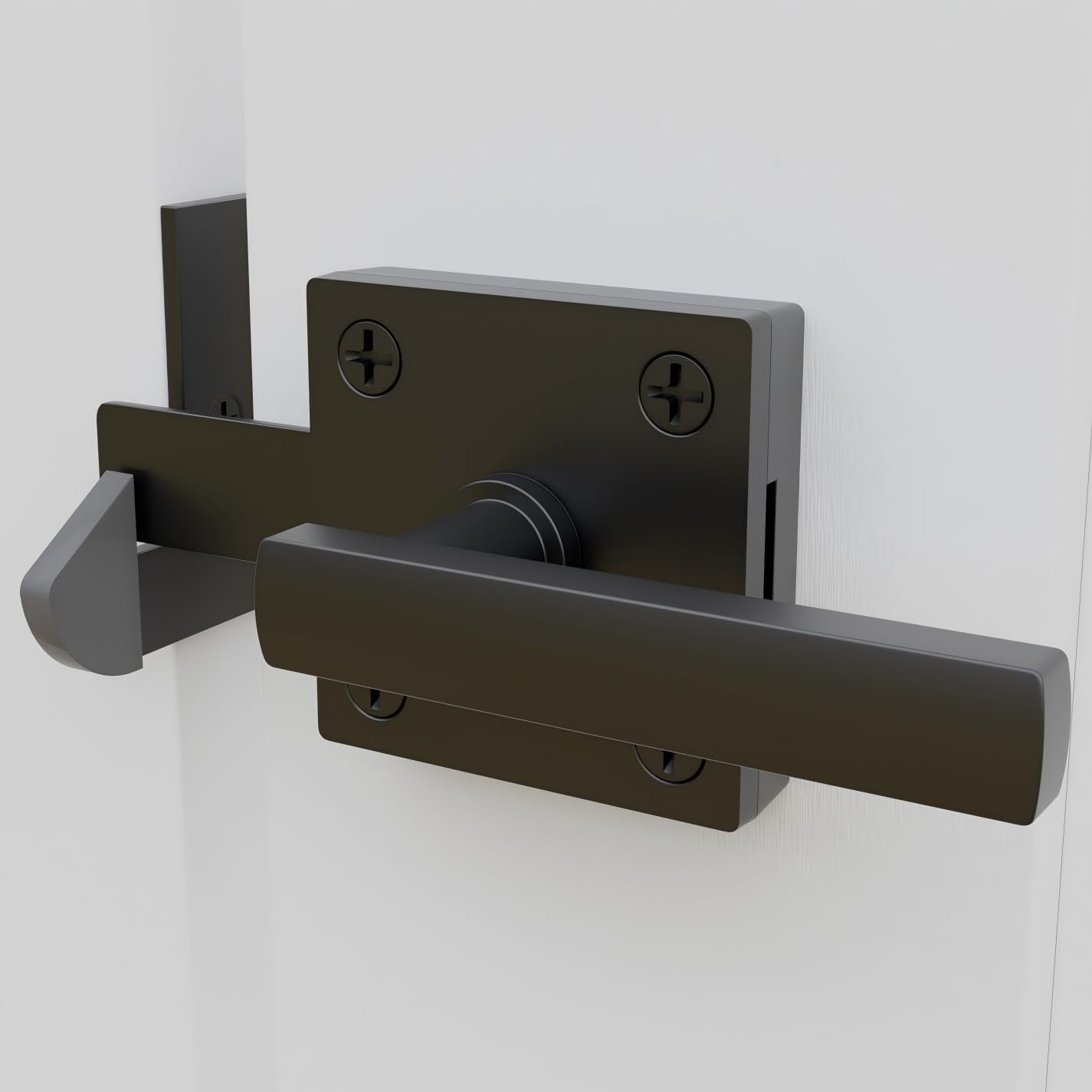 SANKINS Black Heavy Duty Double Side Gate Latch for Wooden Fence, Self ...