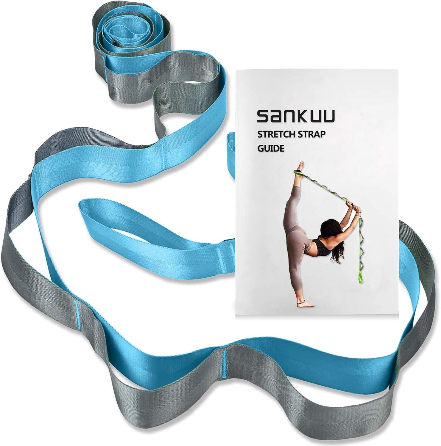 SANKUU Yoga Straps Stretching Strap with 12 Loops Workout Poster ...