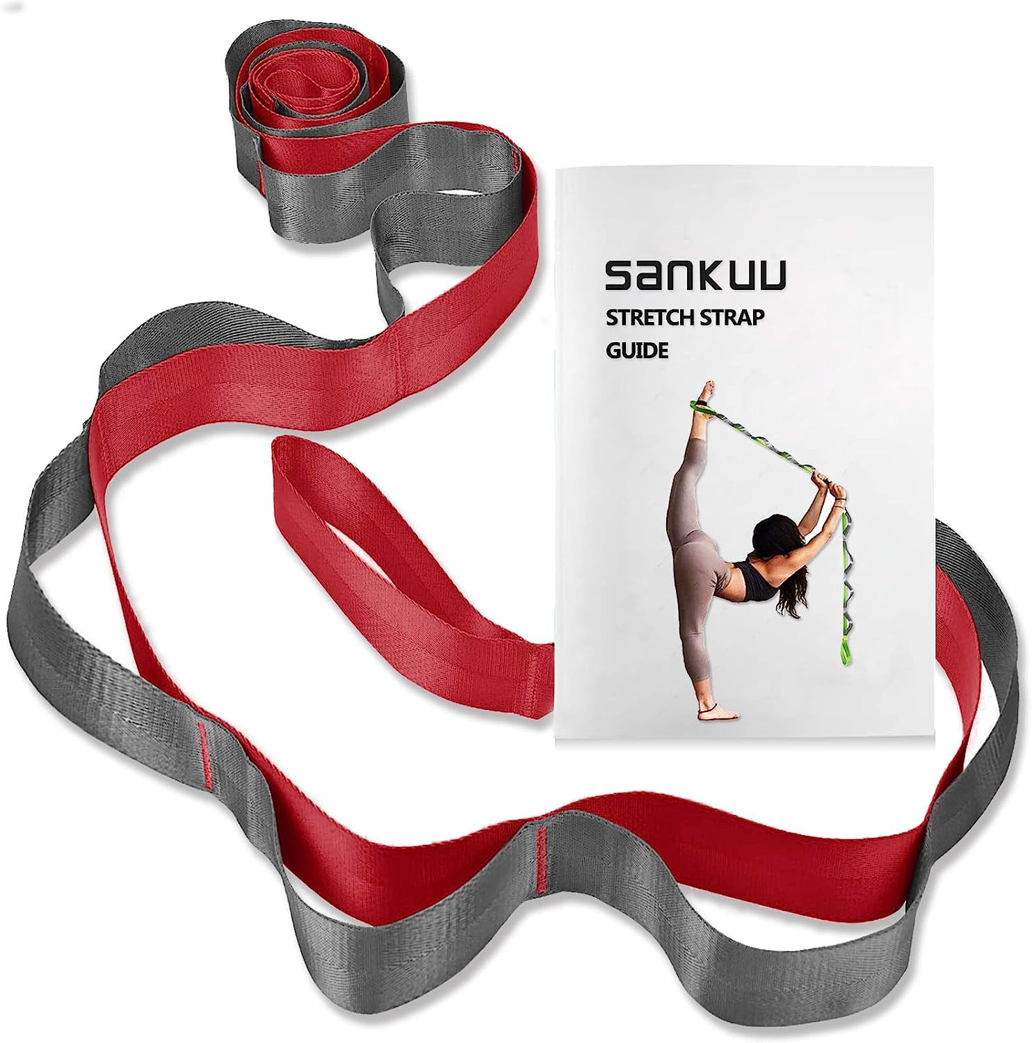 SANKUU Yoga Straps Stretching Strap with 12 Loops Workout Poster ...