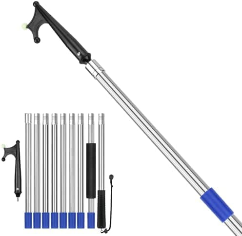 SANLIKE Boat Hooks for Docking 12FT Extension Pole Hook, 9-Sections ...