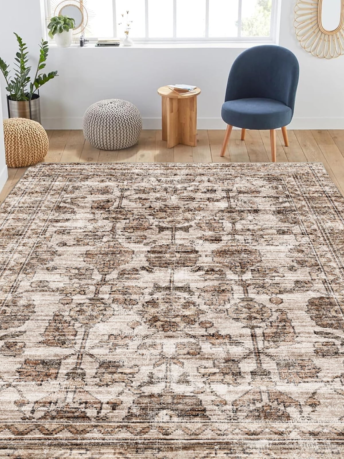 SANMADROLA 6X9 Area Rugs for Living Room Modern Abstract Blue Machine ...