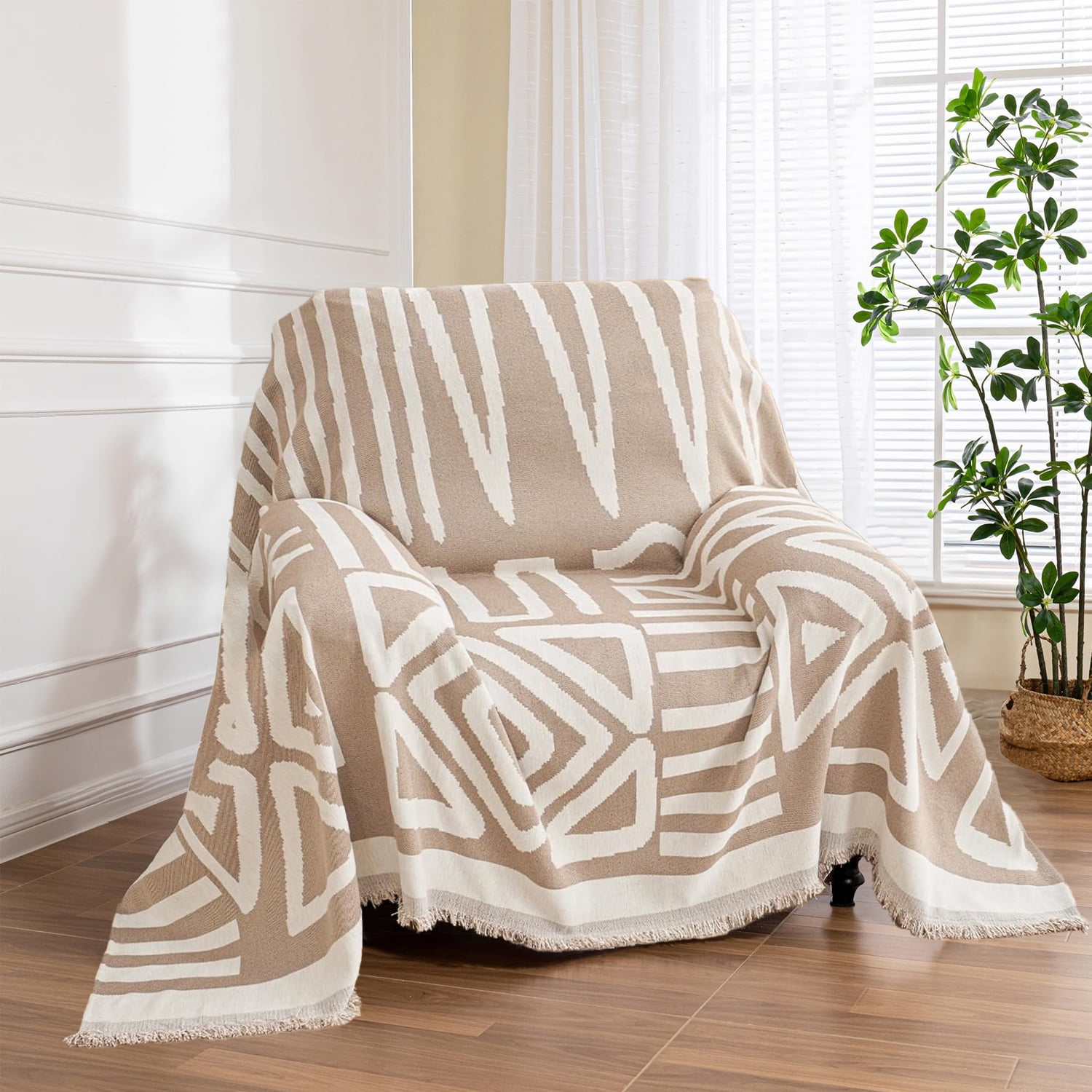 SANMADROLA Boho Couch Cover Armchair Couch Cover, Sectional Sofa Cover ...