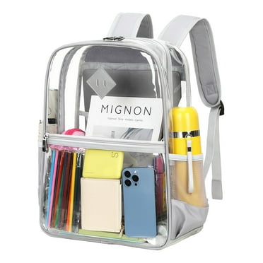 Goohae See Through Backpack, Black Large Capacity Clear Backpack, Clear ...
