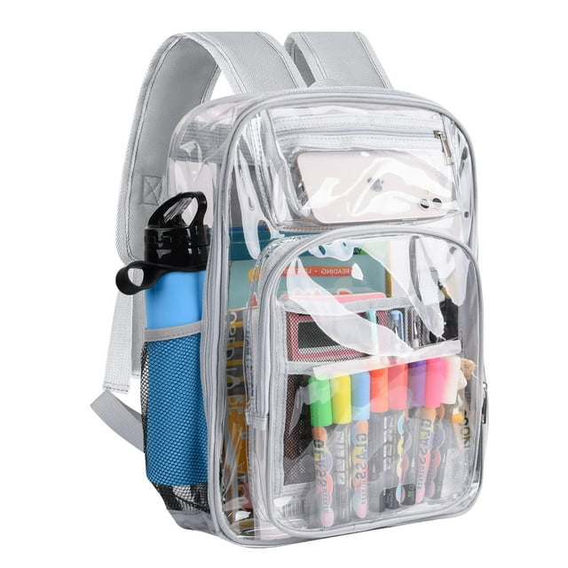 SANMADROLA Clear Backpack, Heavy Duty PVC Transparent Backpack Stadium ...