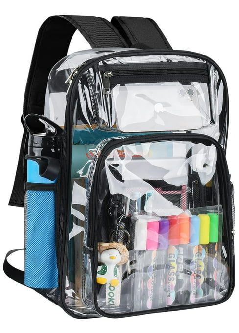 VICHYIE 17'' Clear Backpack, Heavy Duty PVC, Extra Large, for School ...