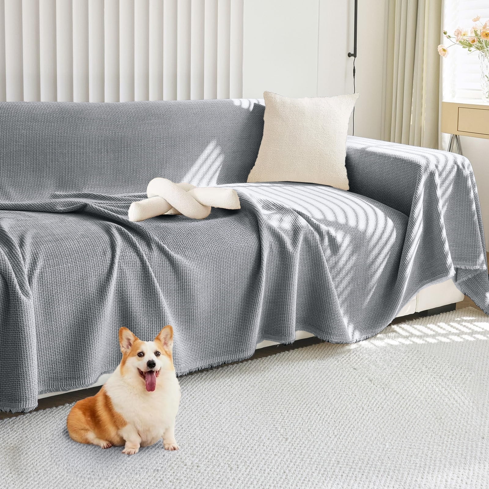 SANMADROLA Sofa Cover Washable Couch Covers for 3 Cushion Couch Sofa ...