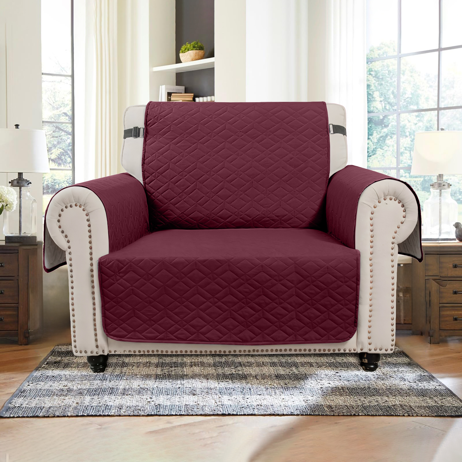 SANMADROLA Recliner Chair Covers Reversible Sofa Cover Water Resistant ...