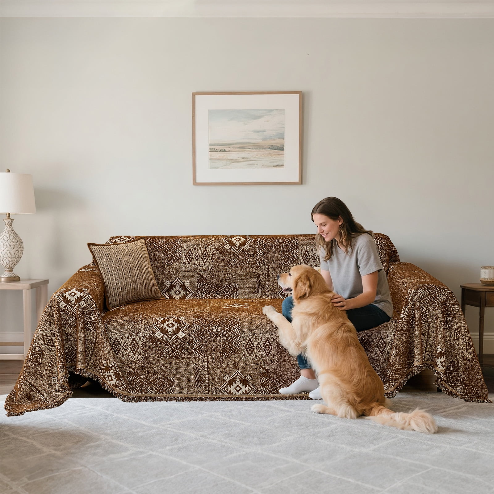 Sanmadrola Reversible Sofa Covers for Sectional Sofa, Couch Slipcover ...