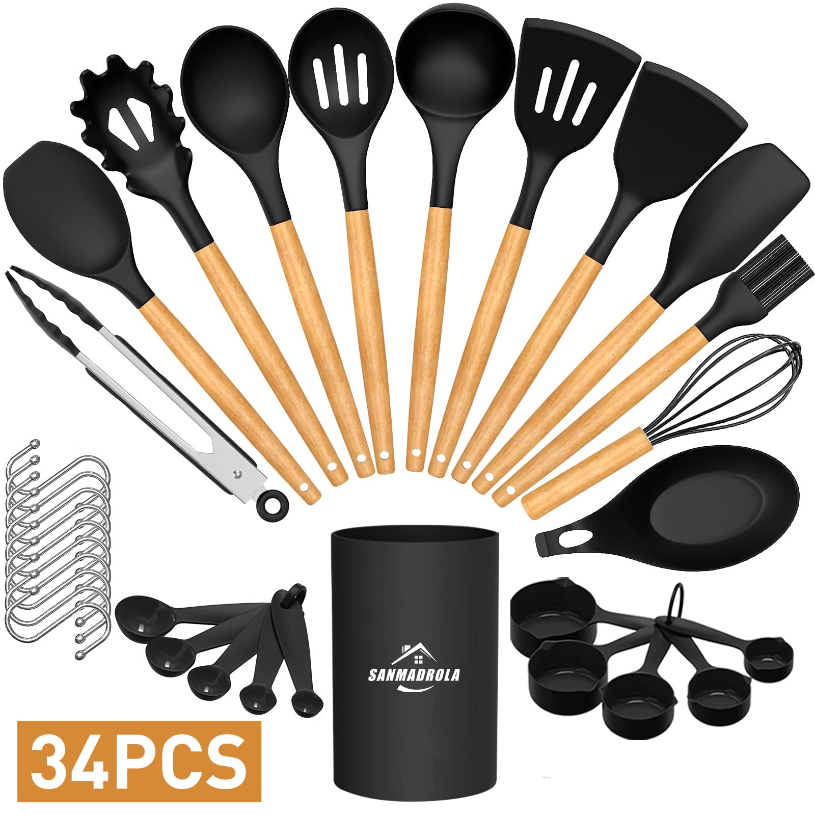 Sanmadrola Silicone Cooking Utensils Set 446°f Heat Resistant Kitchen