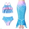 SANMIO Girls Mermaid Bathing Suit Mermaid Tail Swimsuit For Kids 3Pcs ...