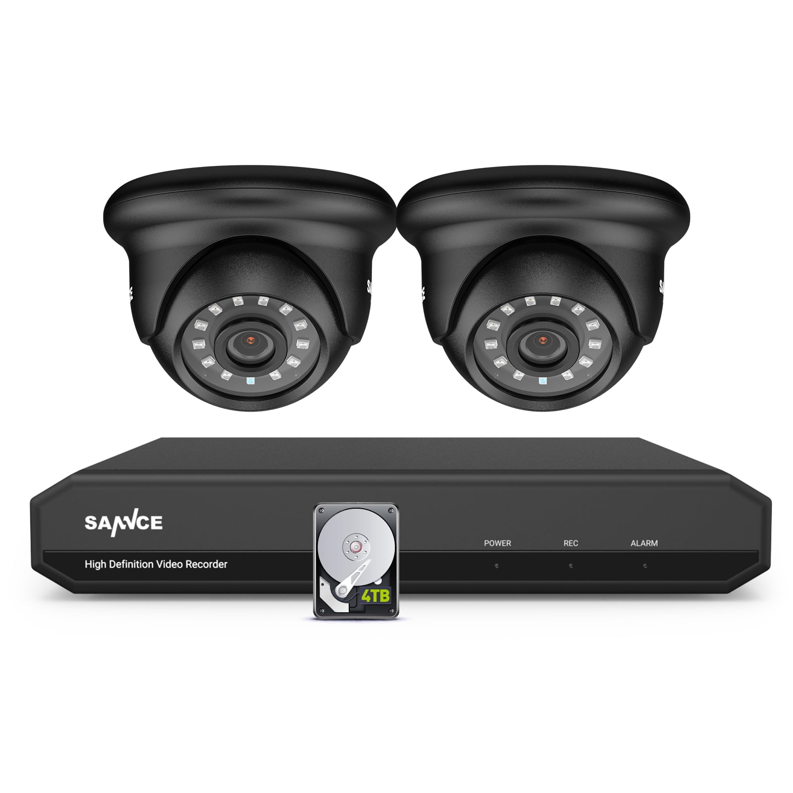 SANNCE 4CH 1080P Home Security Camera System, 5MP-Lite HD-TVI DVR 2Pcs ...